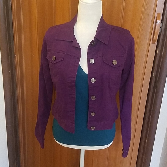 Iris Basic | Jackets & Coats | Iris Basic Purple Jean Jacket | Poshmark
